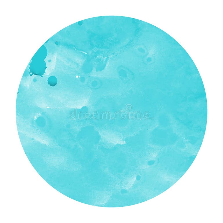 Light Blue Hand Drawn Watercolor Circular Frame Background Texture with ...