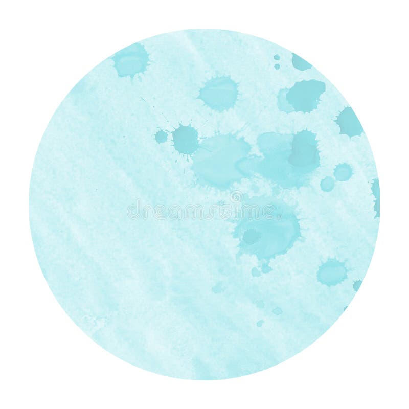 Light Blue Hand Drawn Watercolor Circular Frame Background Texture with ...