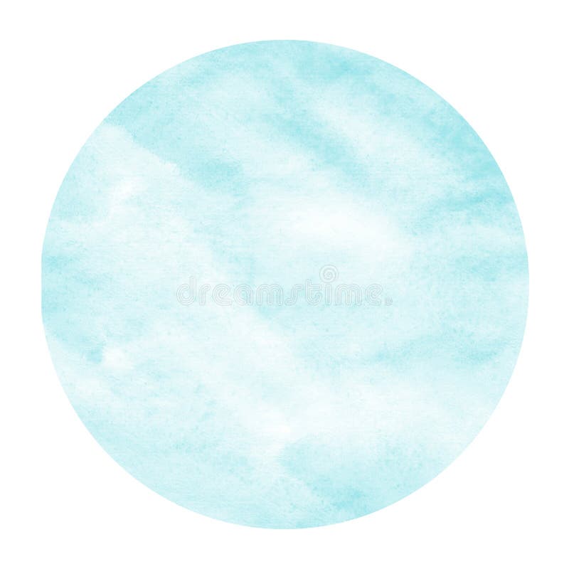 Light Blue Hand Drawn Watercolor Circular Frame Background Texture with ...