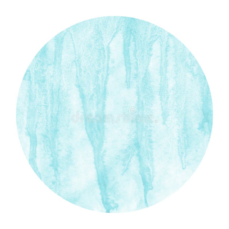 Light Blue Hand Drawn Watercolor Circular Frame Background Texture with ...