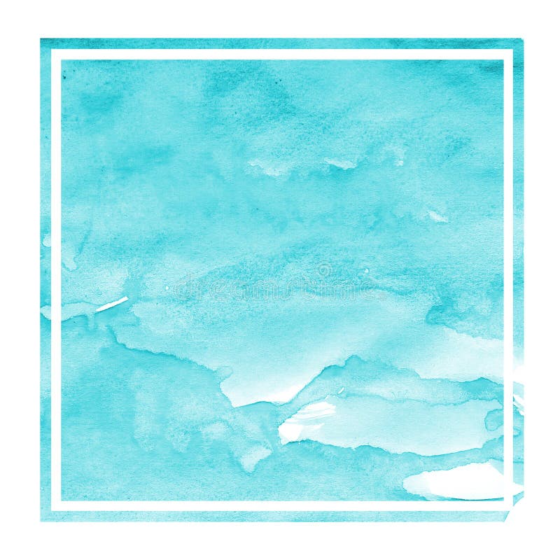 Light Blue Hand Drawn Watercolor Rectangular Frame Background Texture ...
