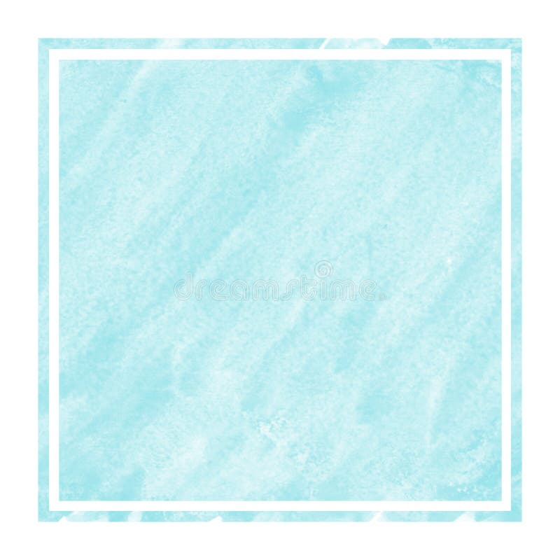 Light Blue Hand Drawn Watercolor Rectangular Frame Background Texture ...