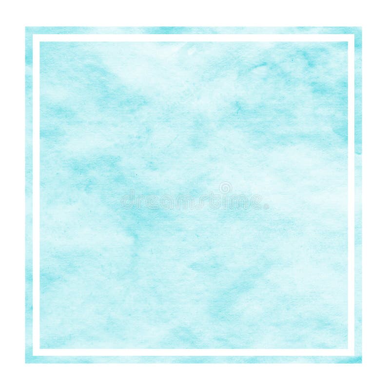 Light Blue Hand Drawn Watercolor Rectangular Frame Background Texture ...