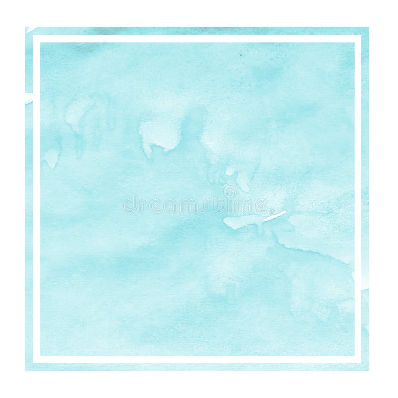 Light Blue Hand Drawn Watercolor Rectangular Frame Background Texture ...