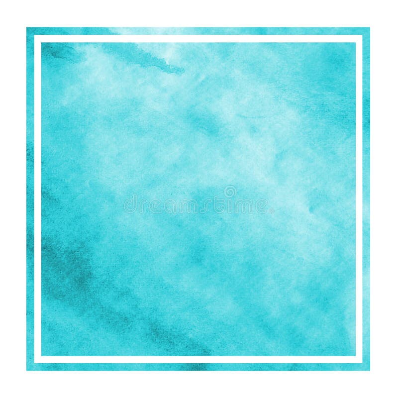 Light Blue Hand Drawn Watercolor Rectangular Frame Background Texture ...