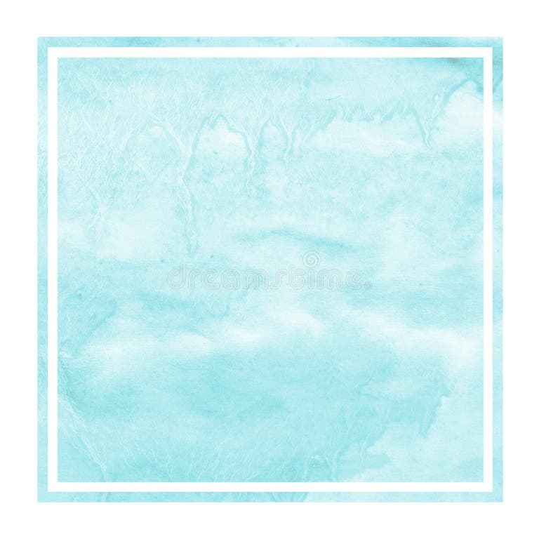Light Blue Hand Drawn Watercolor Rectangular Frame Background Texture ...