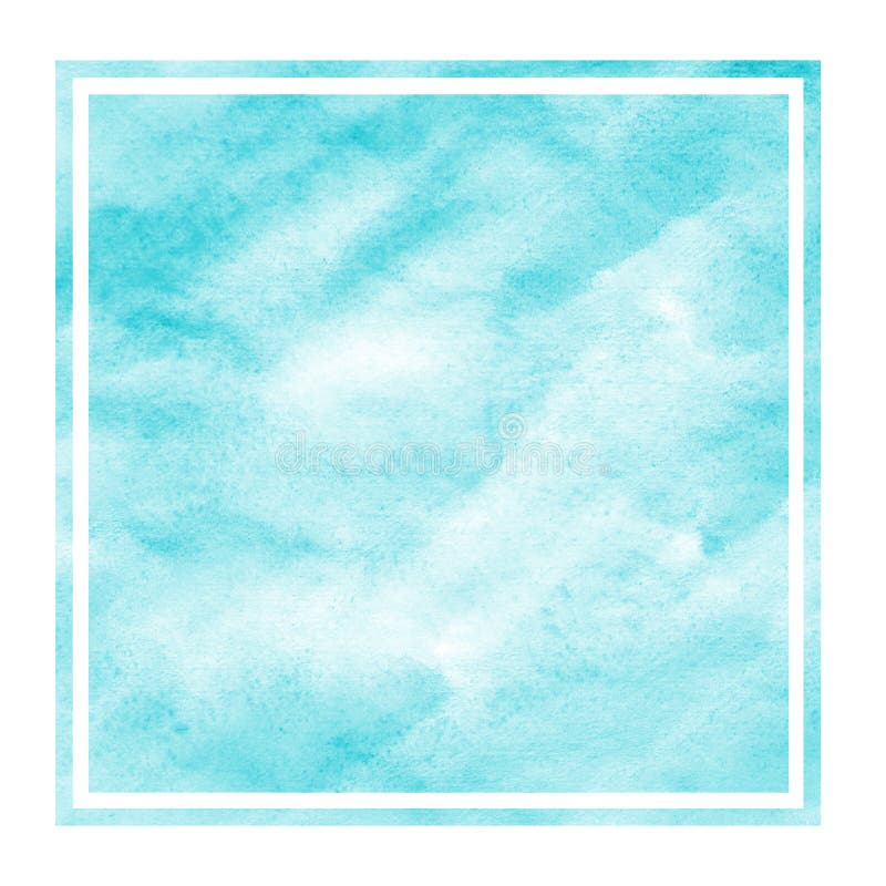 Light Blue Hand Drawn Watercolor Rectangular Frame Background Texture ...