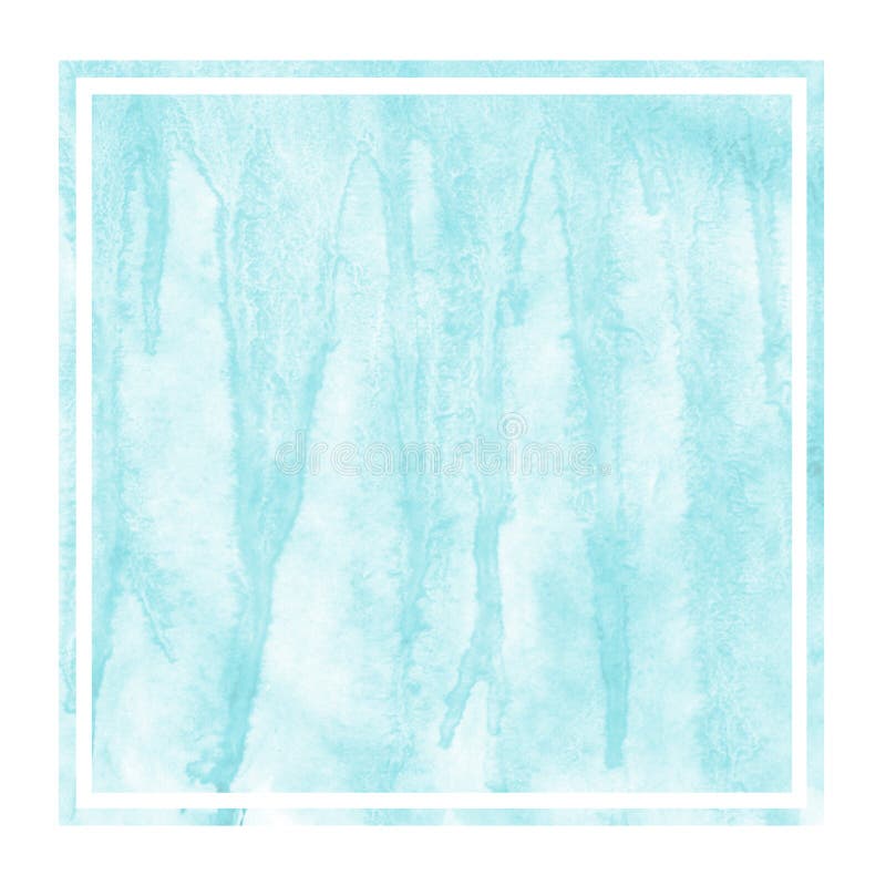 Light Blue Hand Drawn Watercolor Rectangular Frame Background Texture ...