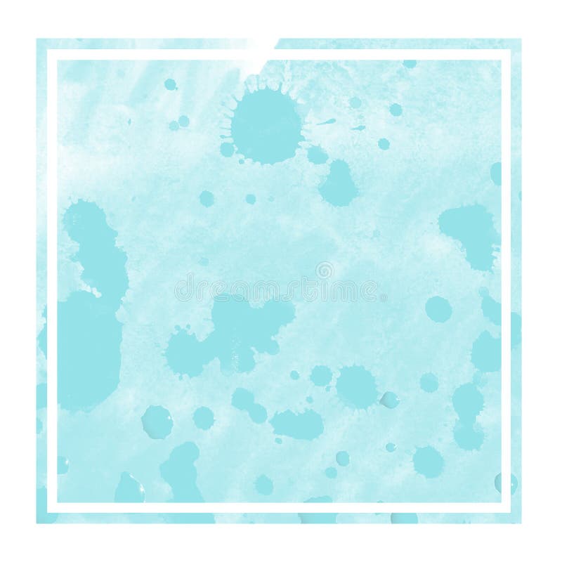 Light Blue Hand Drawn Watercolor Rectangular Frame Background Texture ...