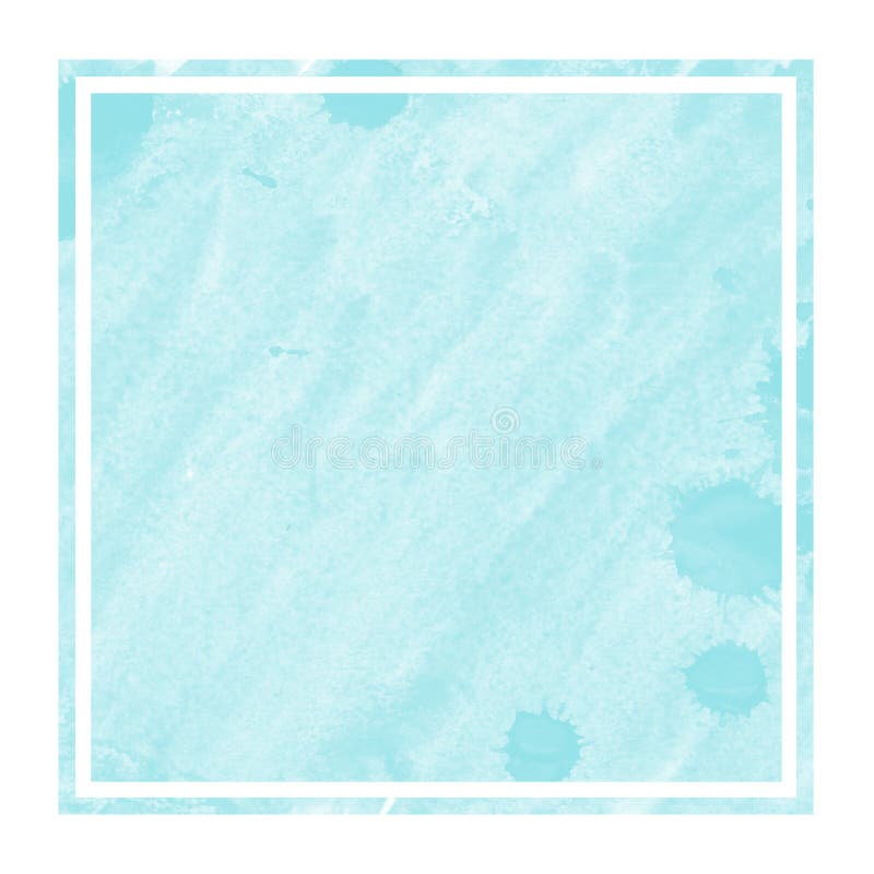 Light Blue Hand Drawn Watercolor Rectangular Frame Background Texture ...
