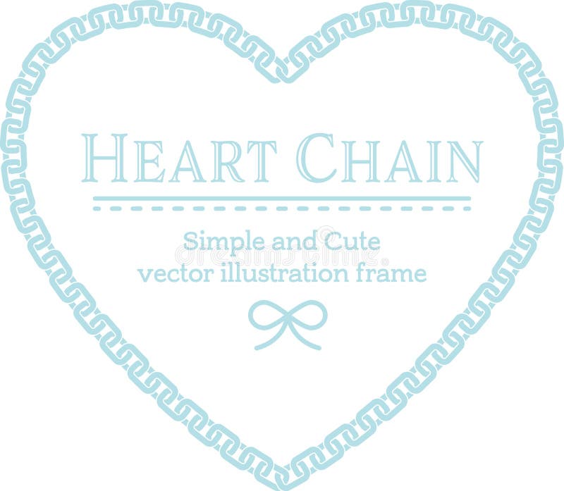 Light Blue Heart-shaped Chain Frame - Simple and Cute Vector ...