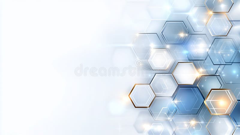 Light Blue Hexagon Pattern on a White Background Creating a Modern ...