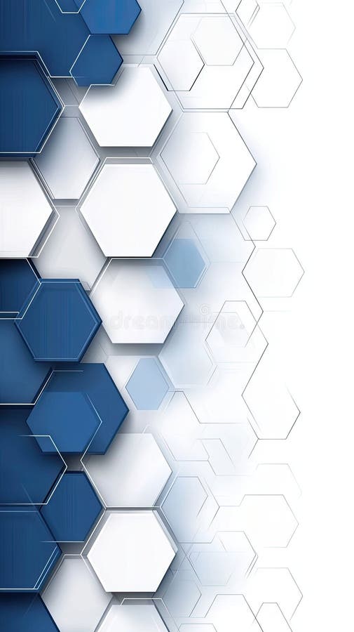 Light Blue Hexagon Pattern on a White Background Creating a Modern ...