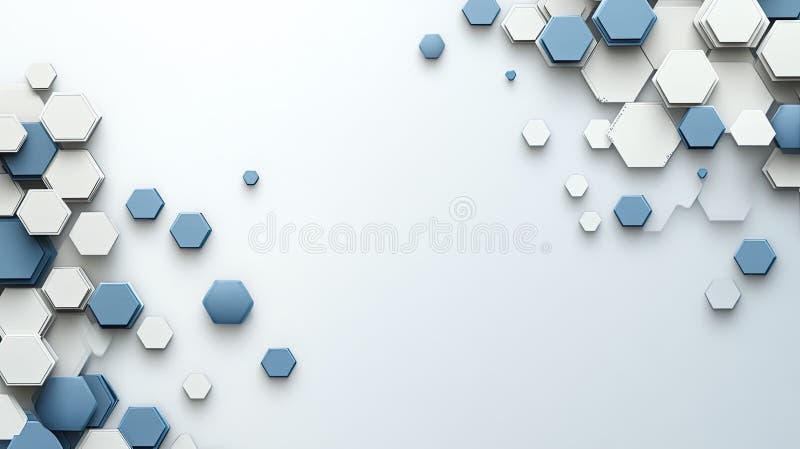 Light Blue Hexagon Pattern on a White Background Creating a Modern ...