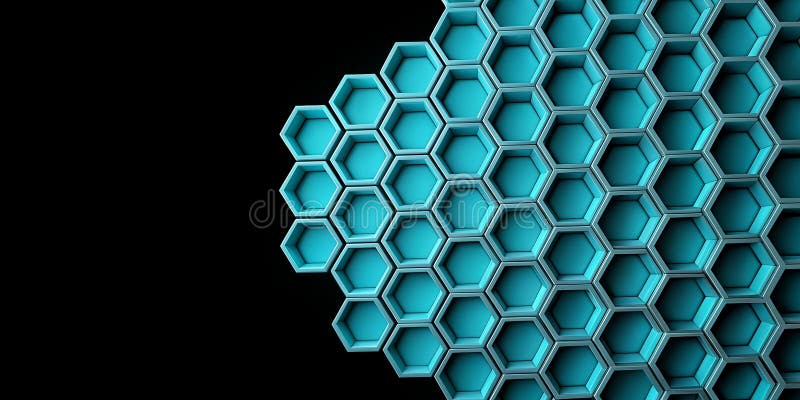 Light Blue Hexagonal Honeycomb Structure on a Black Background AI ...