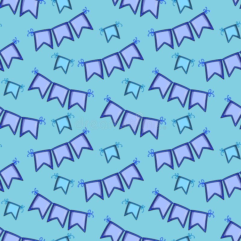 Light Blue Holiday Flags, Seamless Square Pattern Stock Illustration ...