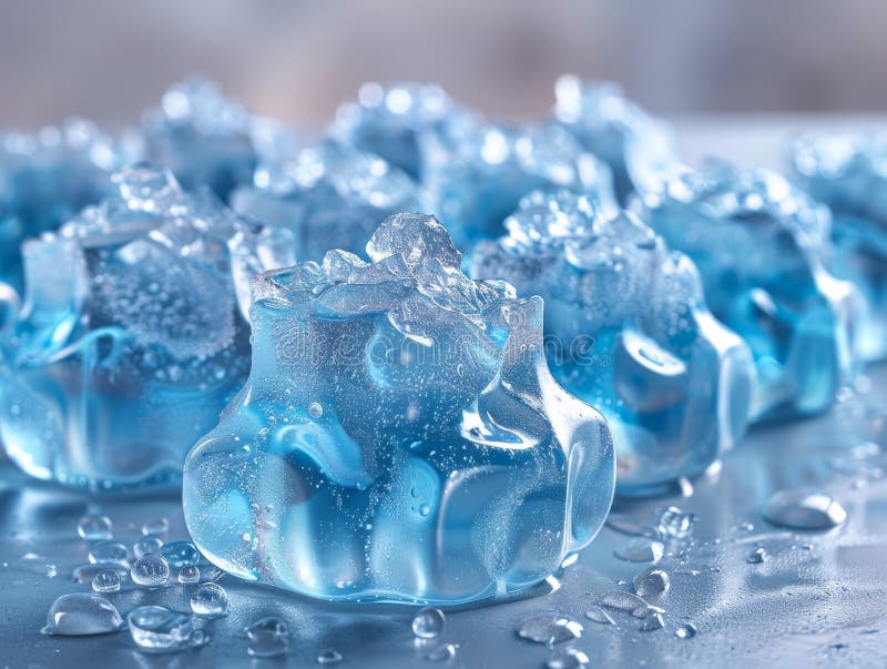 Light Blue Ice Cubes on a White Background Stock Illustration ...