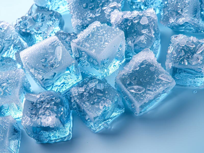 Light Blue Ice Cubes on a White Background Stock Illustration ...