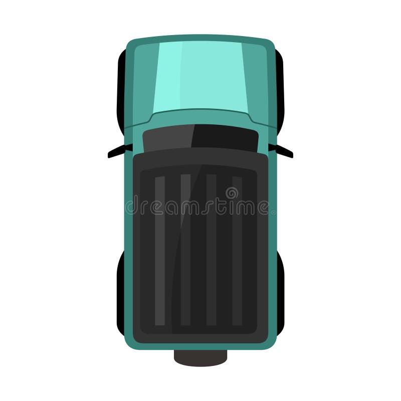 Light Blue Jeep Top View Vector Illustration. Off Road Car Illustration ...