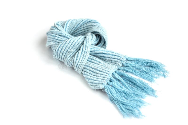 Light Blue Warm Scarf on a White Background Stock Image - Image of blue ...
