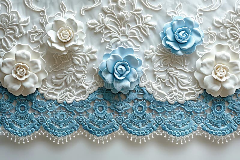 Light Blue Lace Pattern on a White Background in the Vintage Style ...