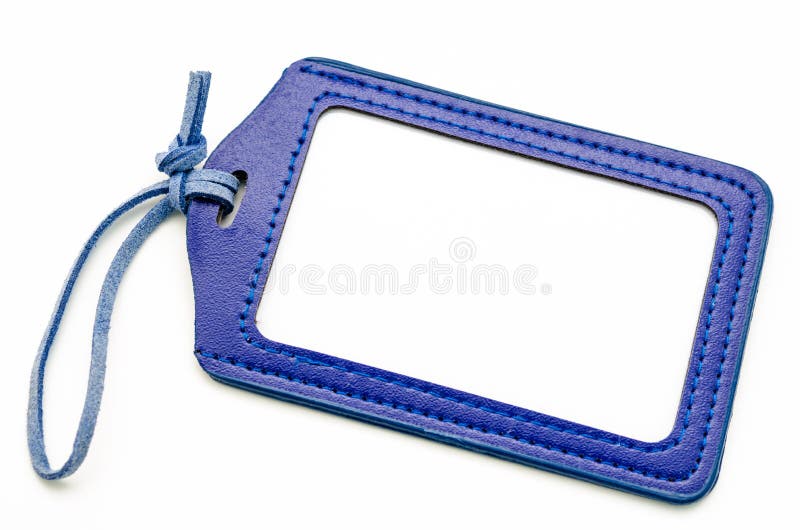 Light Blue Leather Name Tag. Stock Photo - Image of security, business ...