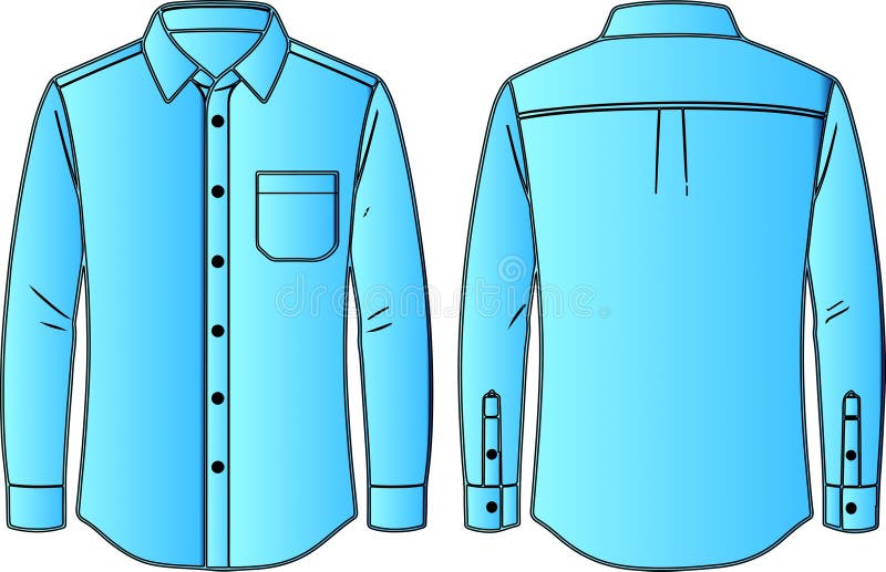 Light Blue Long Sleeve Shirt Stock Illustration - Illustration of white ...