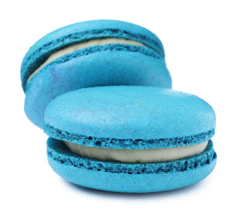Blue Macarons on Glass Plate Stock Image - Image of baked, flavor: 84357419