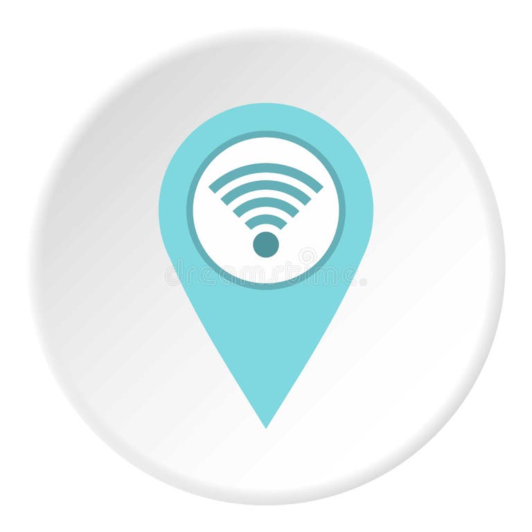 Light Blue Map Pointer with Wi Fi Symbol Icon Stock Vector ...