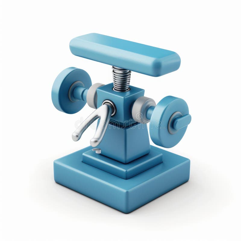 Abstract 3D Model of a Blue Lever-Operated Machine with Dumbbells Stock ...