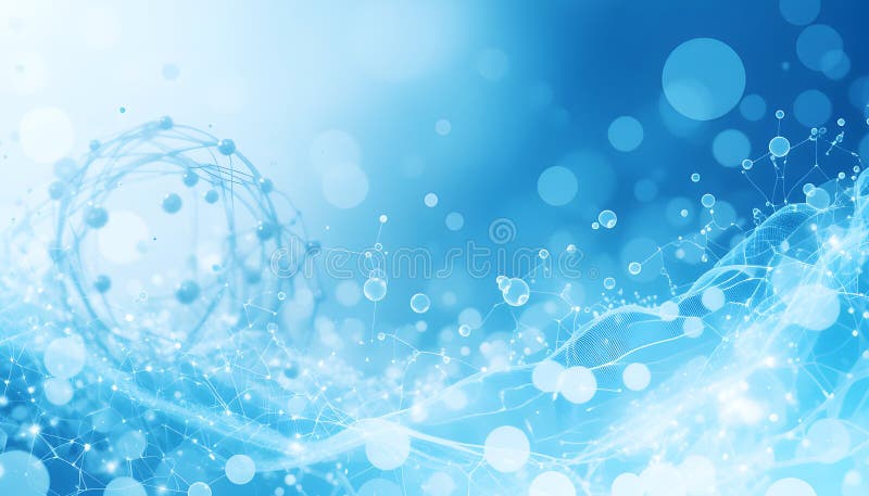 Light Blue Medical Abstract Gradient Background with Molecules. Web ...