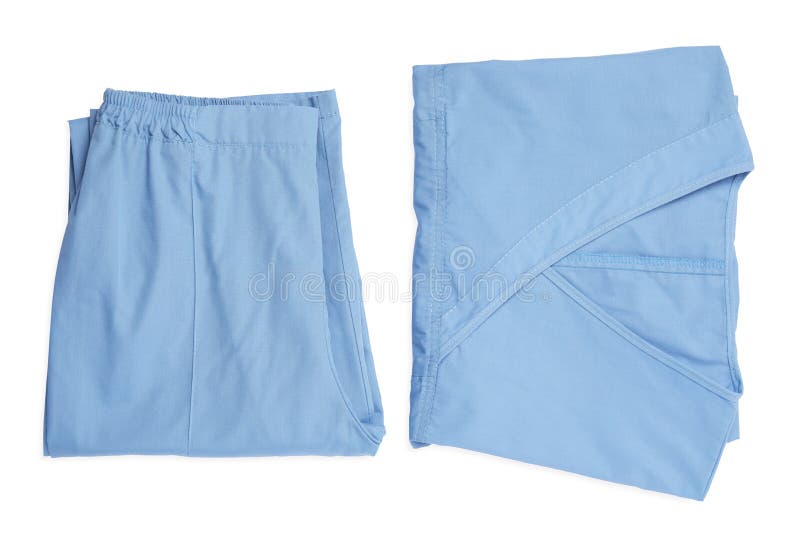 Light Blue Medical Uniforms Isolated on White , Top View Stock Image ...