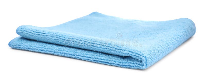 Light Blue Microfiber Cloth on White Stock Image - Image of household ...