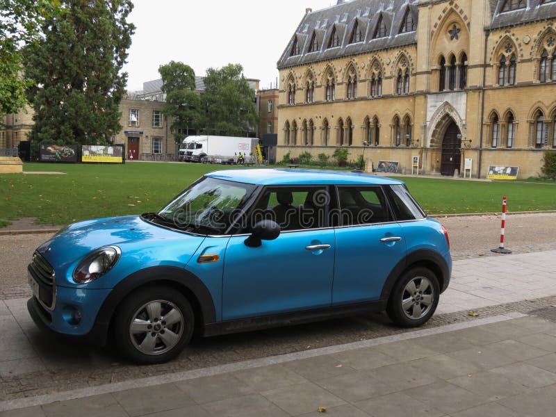 Light Blue Mini Cooper Car in Oxford Editorial Stock Photo - Image of ...