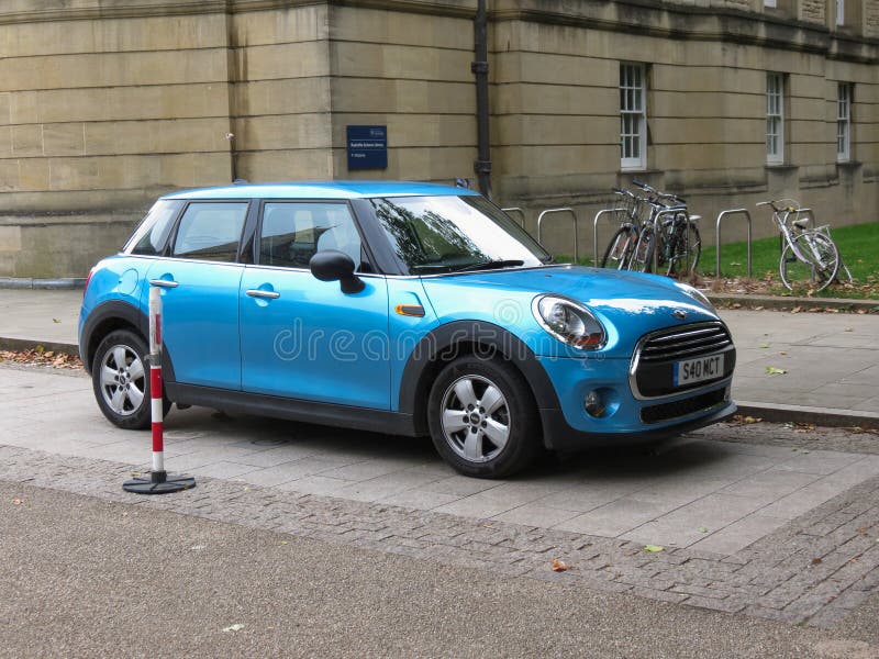 Light Blue Mini Cooper Car in Oxford Editorial Image - Image of ...