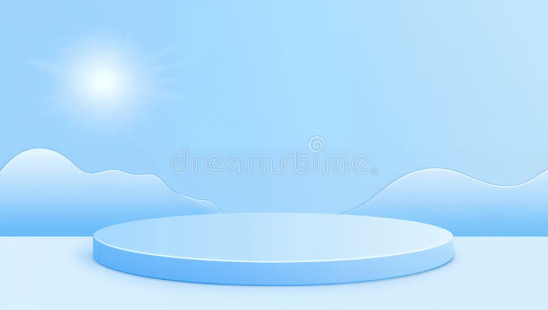 Light Blue Minimalist Product Display Podium Background Stock ...