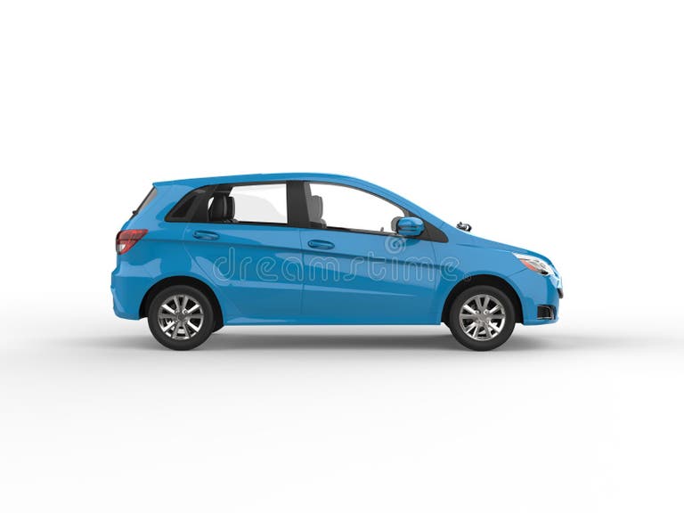 Light Blue Modern Generic Compact Small Car - Side View Stock ...