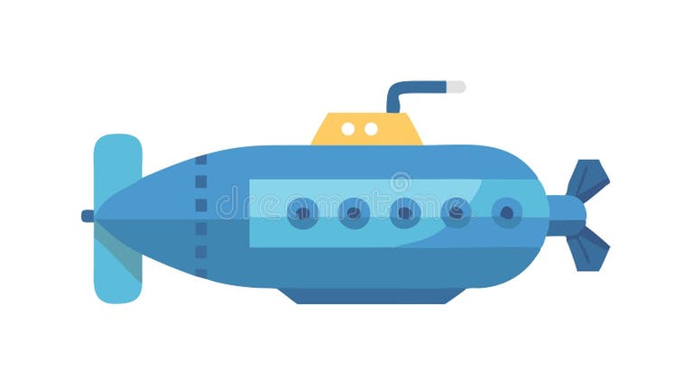 Light Blue Modern Submarine with Windows, Vector Design Generative AI ...