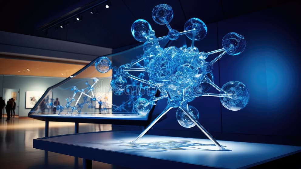 Light blue molecules stock illustration. Illustration of detail - 373360688