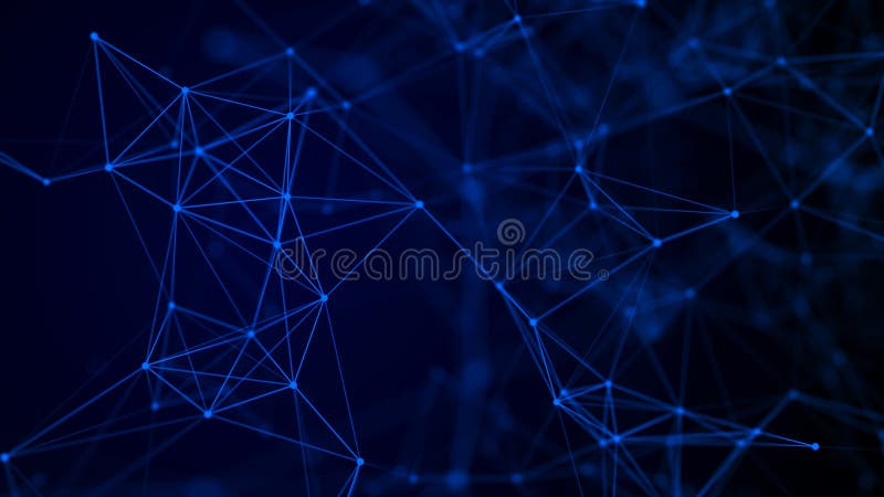 Big Data Background. Network Connection of Dots and Lines on a Light ...