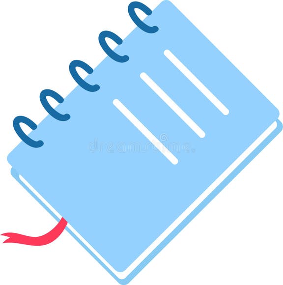 Light Blue Notepad Featuring a Red Bookmark and Spiral Binding ...