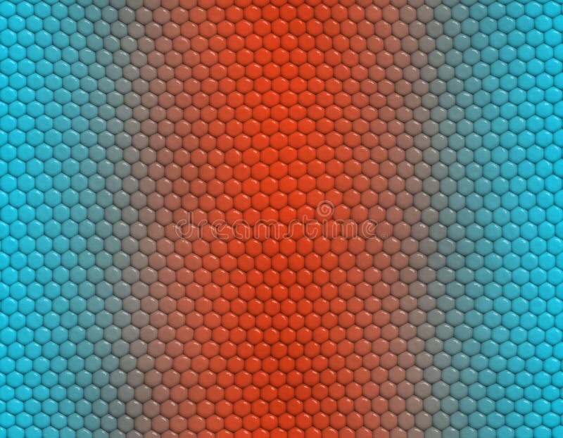 Blue and Orange Gradient Snake Skin Horizontal Pattern, Round Scale ...