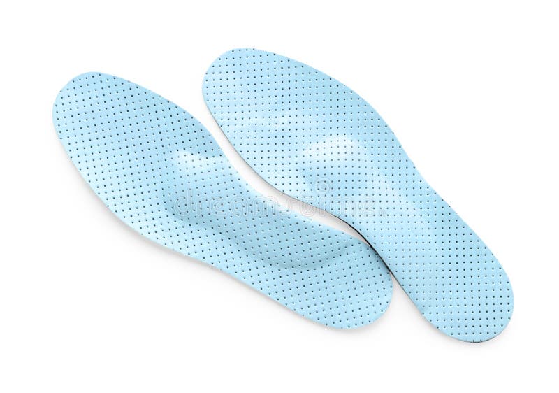 LIght Blue Orthopedic Insoles Isolated, Top View Stock Image - Image of ...