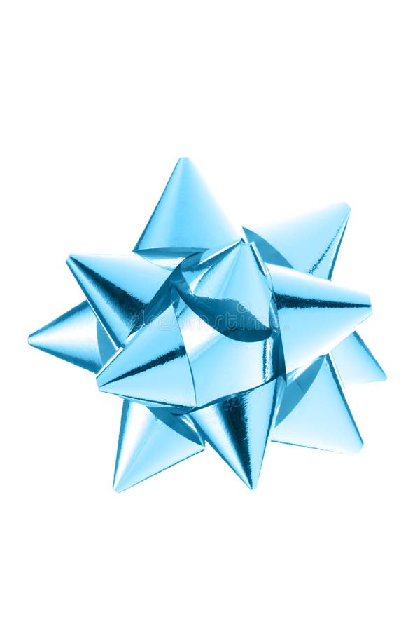 Light Blue Gift Package Bow Isolated on White Background with Clipping ...