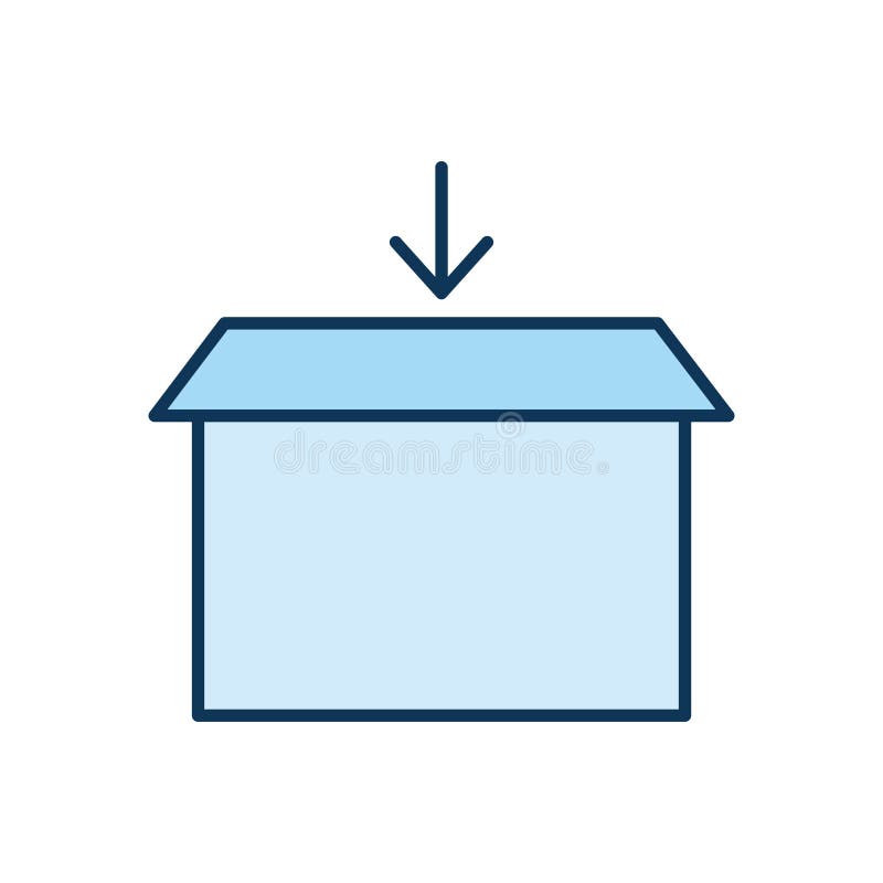 Light Blue Packing Box with One Arrow Stock Vector - Illustration of ...