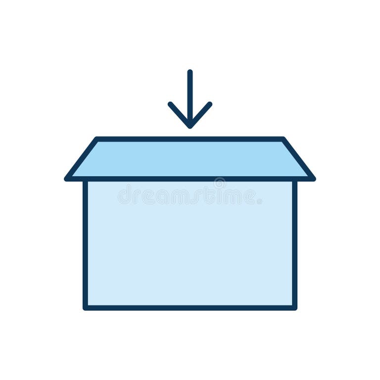 Light Blue Packing Box with One Arrow Stock Vector - Illustration of ...