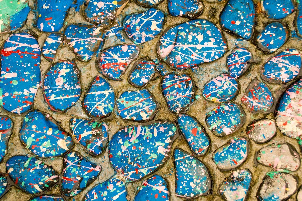 Light Blue Paint Drip Stones Stock Image - Image of dark, stain: 53341277