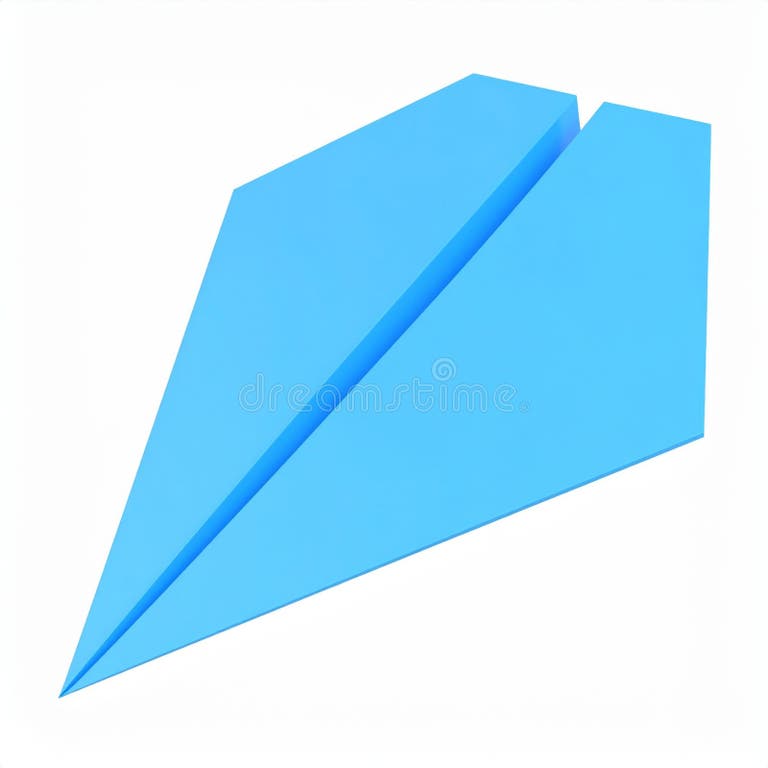 Light Blue Paper Airplane 3D Render Stock Illustration - Illustration ...