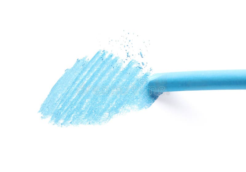 Light Blue Pastel Chalk on Sheet of Paper with Scribble. Drawing ...