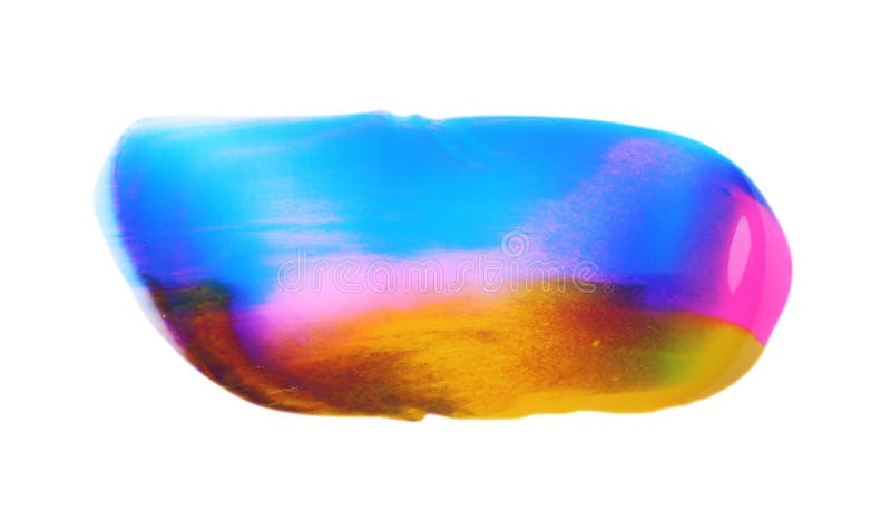 Light Blue, Pink and Golden Paint Samples on White Background, Top View ...